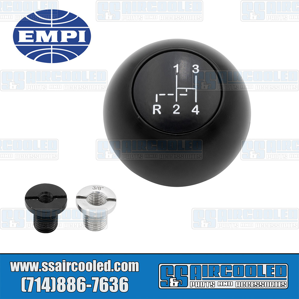 EMPI VW Shifter Knob, H-Shift Pattern, Aluminum, Black, VW Bug, Super ...