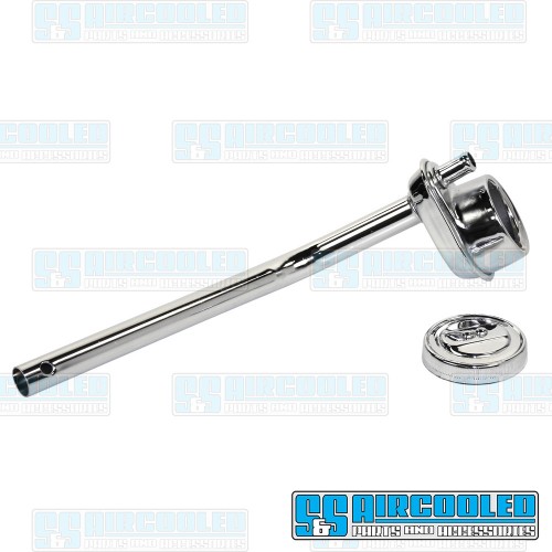 Oil Filler, 113115541EC, Stock, Vent Tube & Cap, Chrome, VW Bug, Super ...