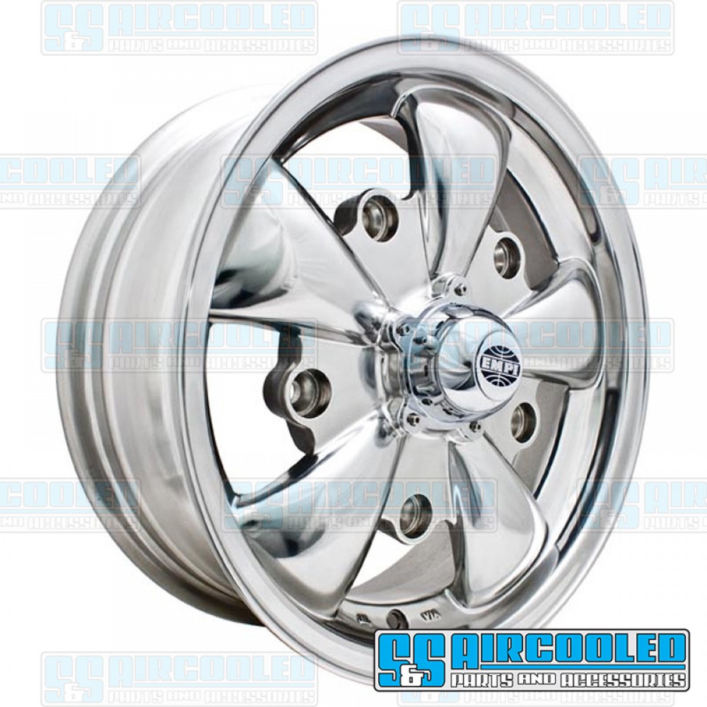 EMPI 5 Spoke GT-5 Wheel, 00-9687-0, 15x5.5, 5x205 Pattern, Polished, VW ...
