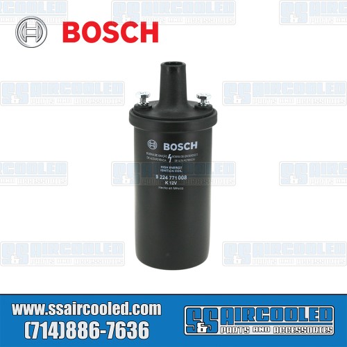 Bosch Ignition Coil, 12 Volt, Stock, Black, VW Bug, Super Beetle, Ghia ...