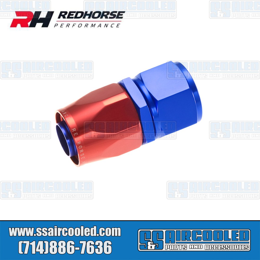 Redhorse Performance -6AN Straight Female Aluminum Hose End, Red/Blue ...