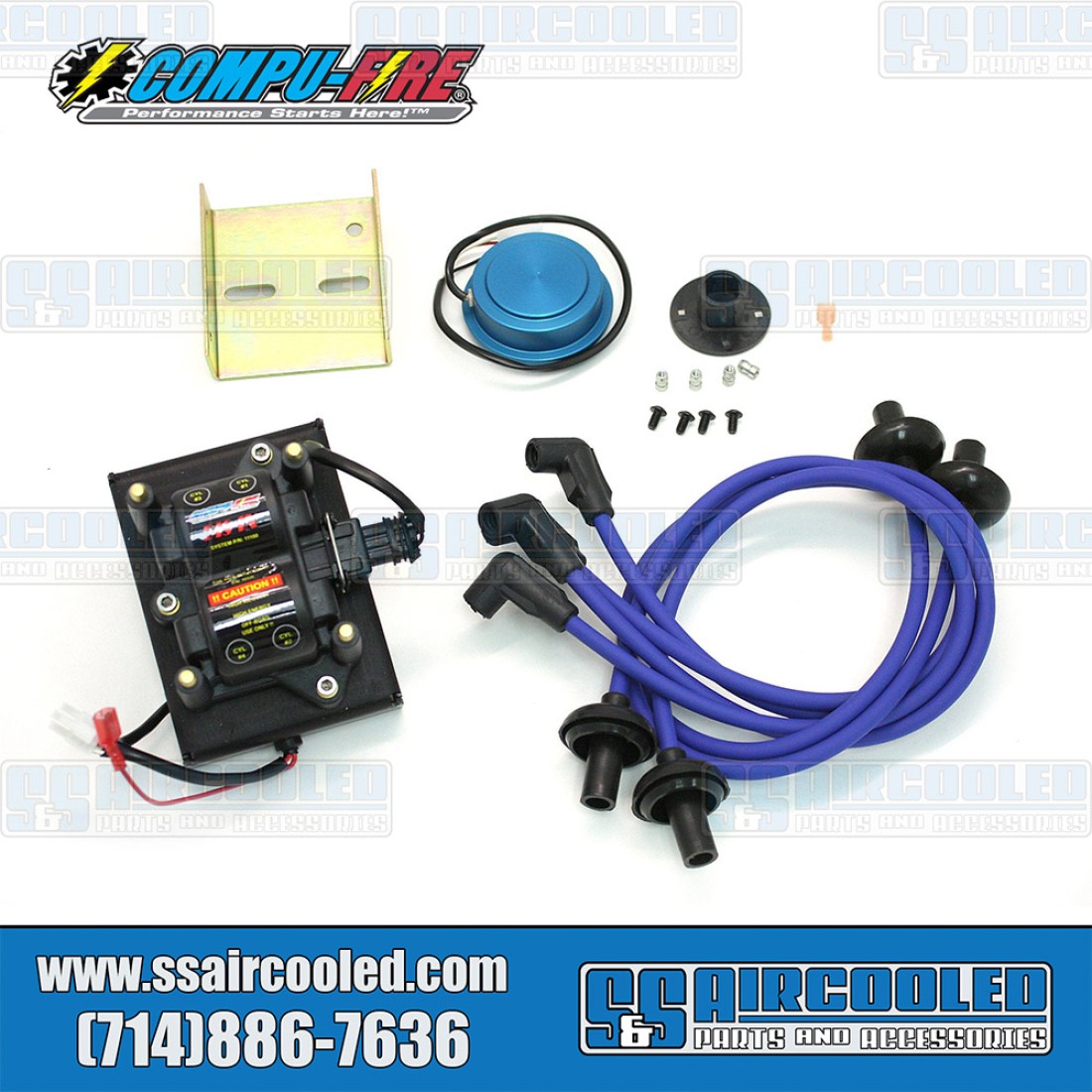Compu-Fire VW Ignition Kit, 009 Style w/Blue Plug Wires, VW Bug, Super ...