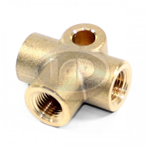 T-Fitting, Rear, Brake Line, Brass, VW Bug, Super Beetle, Ghia, Bus ...