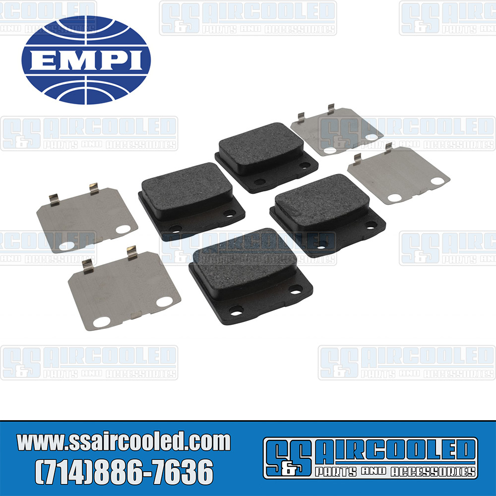 EMPI VW Brake Pads, Front, 2-Pin, Left & Right, VW Bug, Super Beetle ...
