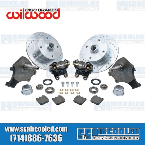 EMPI Disc Brake Kit, Front, 4x130mm, Wilwood Calipers, Drop Spindle ...