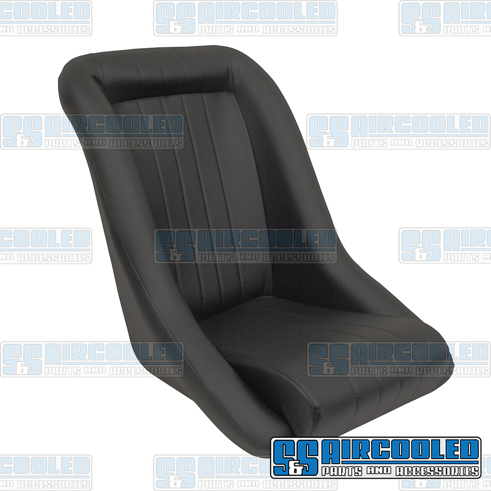 Race Trim Low-Back Roadster Style Seat, 62-2880-0, Black Vinyl, VW Bug ...