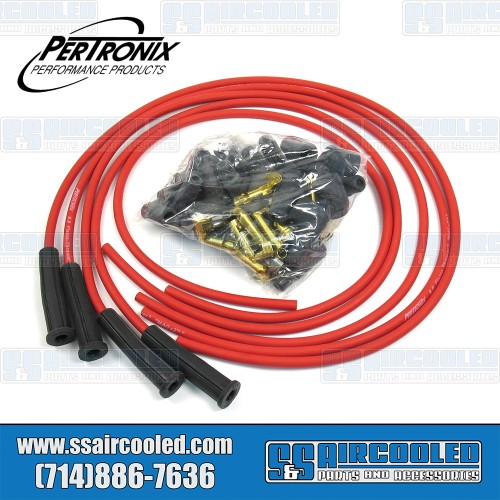 PerTronix Spark Plug Wires, 8mm, HEI & Female Socket, Red, VW Bug ...