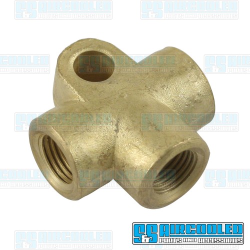 T-Fitting, Rear, Brake Line, Brass, VW Bug, Super Beetle, Ghia, Bus ...
