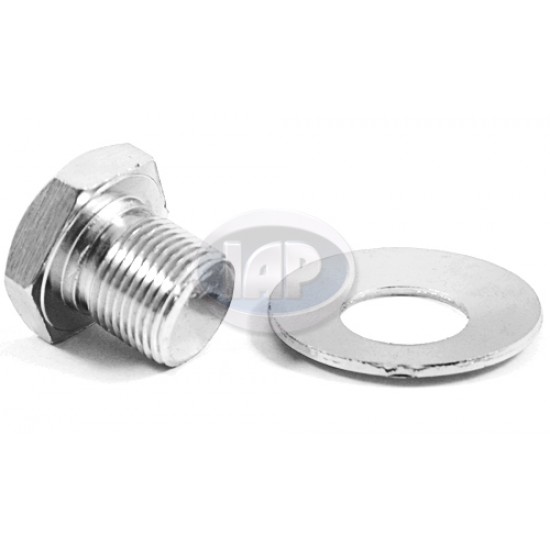 Crankshaft Pulley Bolt & Washer, 11-1600cc, Stock Length, Chrome, VW ...