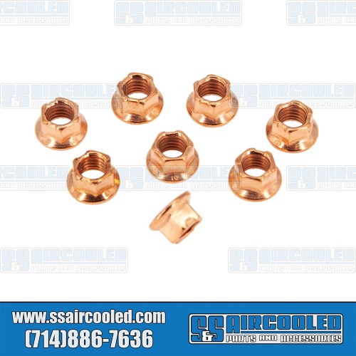 VW Exhaust Nut, M8-1.25, 10mm Hex, Locking Style, Flanged, VW Bug ...