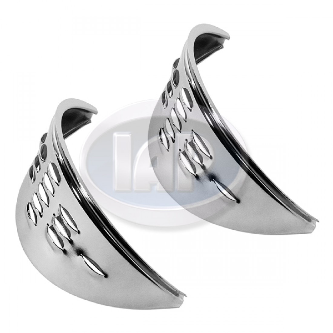 Headlight Eyebrows, Louvered, Chrome, VW Bug, Bus