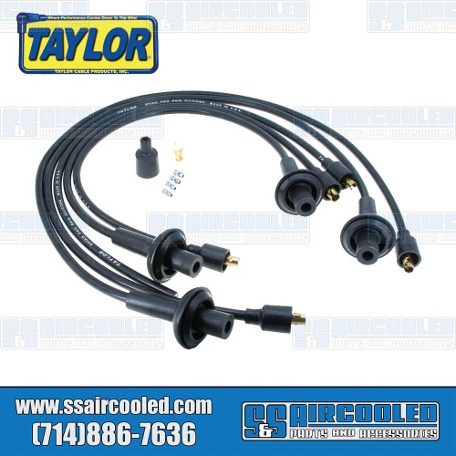 Taylor Ignition Wire Set, 74091, 8mm Spiral Core, Black, Silicone, VW ...