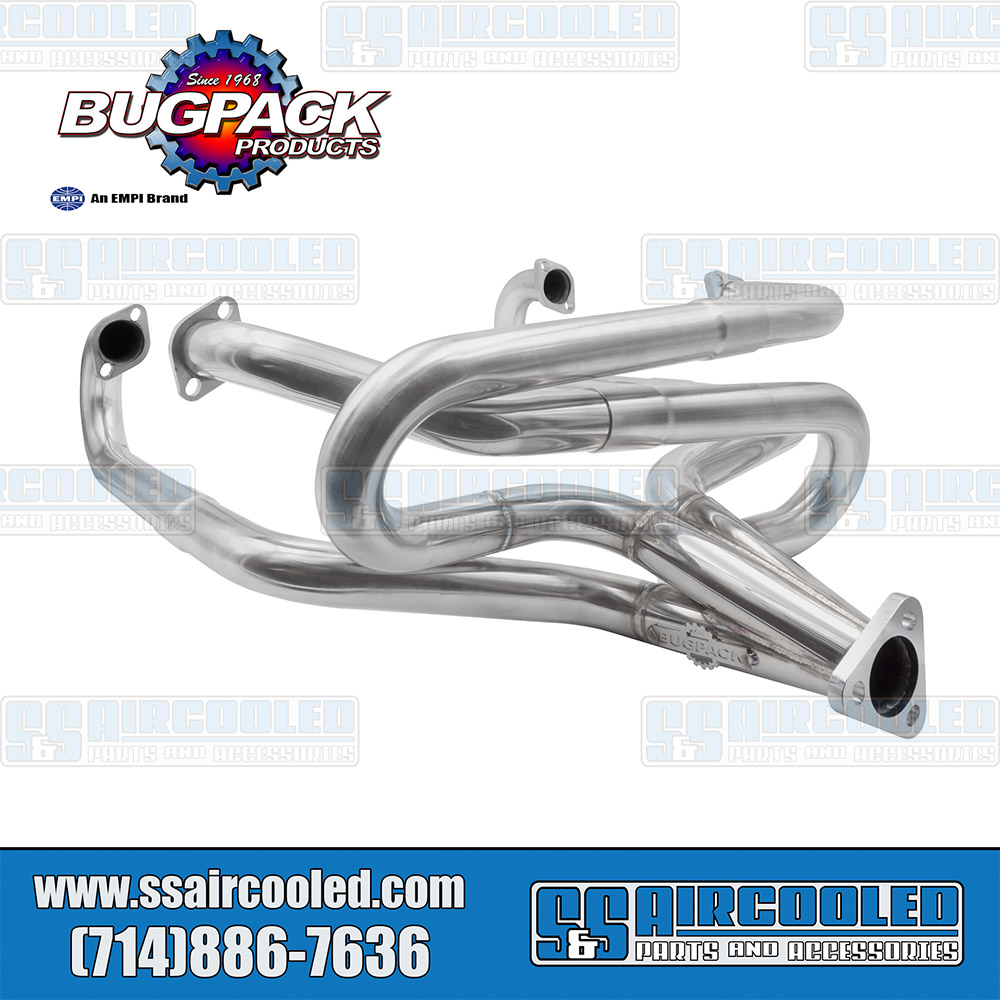 Bugpack VW Exhaust Header, 1-5/8in. Merged, Stainless Steel, VW Bug ...