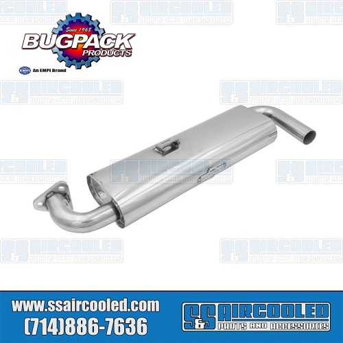 Bugpack VW Single Quiet Pack Muffler, B2-5420-S, Standard Header ...