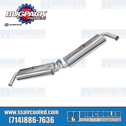 Bugpack Dual Quiet Pack Muffler, Stainless Steel