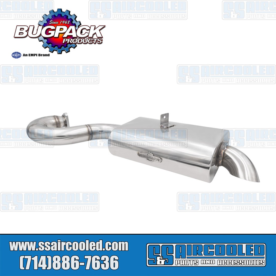 Bugpack VW "Mondo" Muffler, Merged Header, Stainless Steel, VW Bug ...