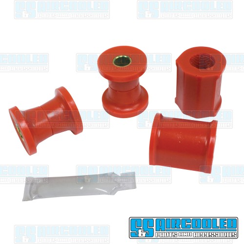 Bugpack Sway Bar Bushing Kit, Front, Urethane, Red, VW Super Beetle