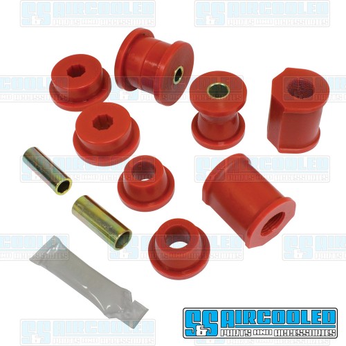 Bugpack Control Arm & Sway Bar Bushing Kit, Front, Urethane, Red, VW ...